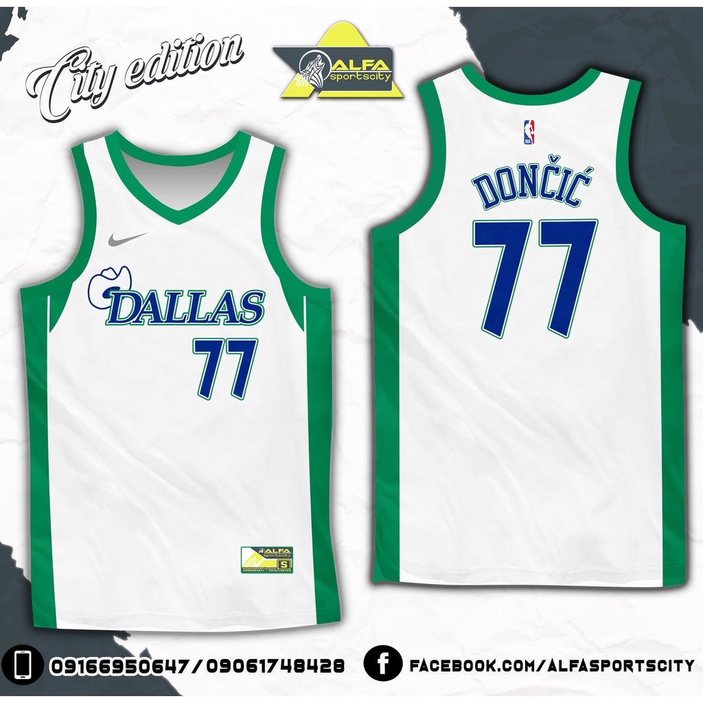 ∋DALLAS MAVERICKS - DONCIC #77 - NEW CITY EDITION -WHITE & GREEN 2021 ...