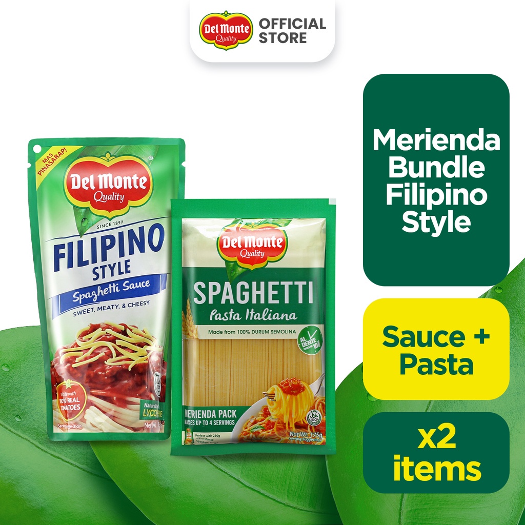 ∈DEL MONTE Merienda Bundle - Filipino Spaghetti x 2 items (Filipino ...
