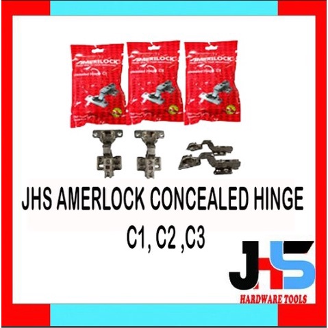 JHS AMERLOCK CONCEALED HINGES C1, C2, C3 (2 pcs per pack) | Shopee ...