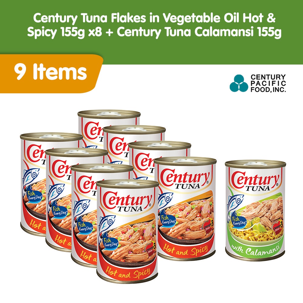 Century Tuna Flakes in Vegetable Oil Hot & Spicy 155g Pack of 8 ...