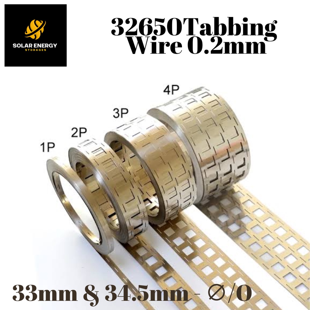 Lifepo4 32650 Battery - Tabbing Wire 0.2mm - 33mm/34.5mm 1P/2P - Per ...