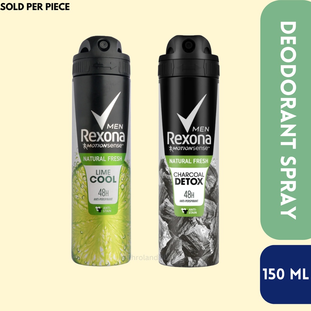Rexona Deodorant Spray for Men Lime Cool Charcoal Detox 135ml | Shopee ...