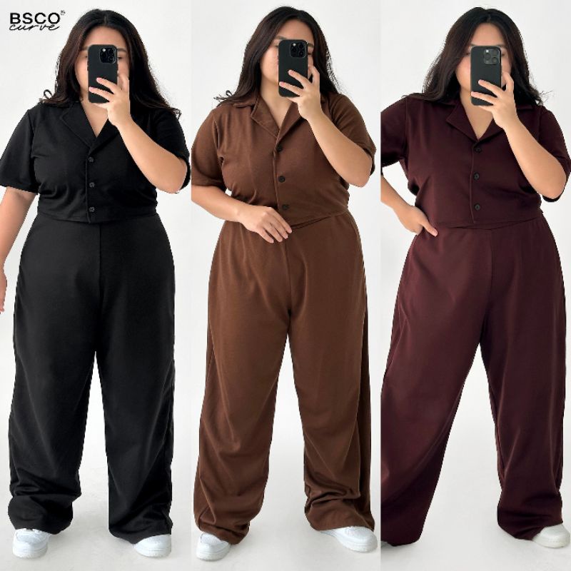 ONHAND BSCO CURVE PLUS SIZE XL-6XL JENNA KOREAN STYLE COLLAR TOP AND ...