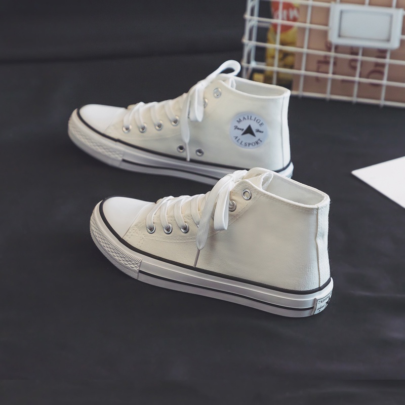 Women's high top white shoes high cut shoes for women canvas shoes ...