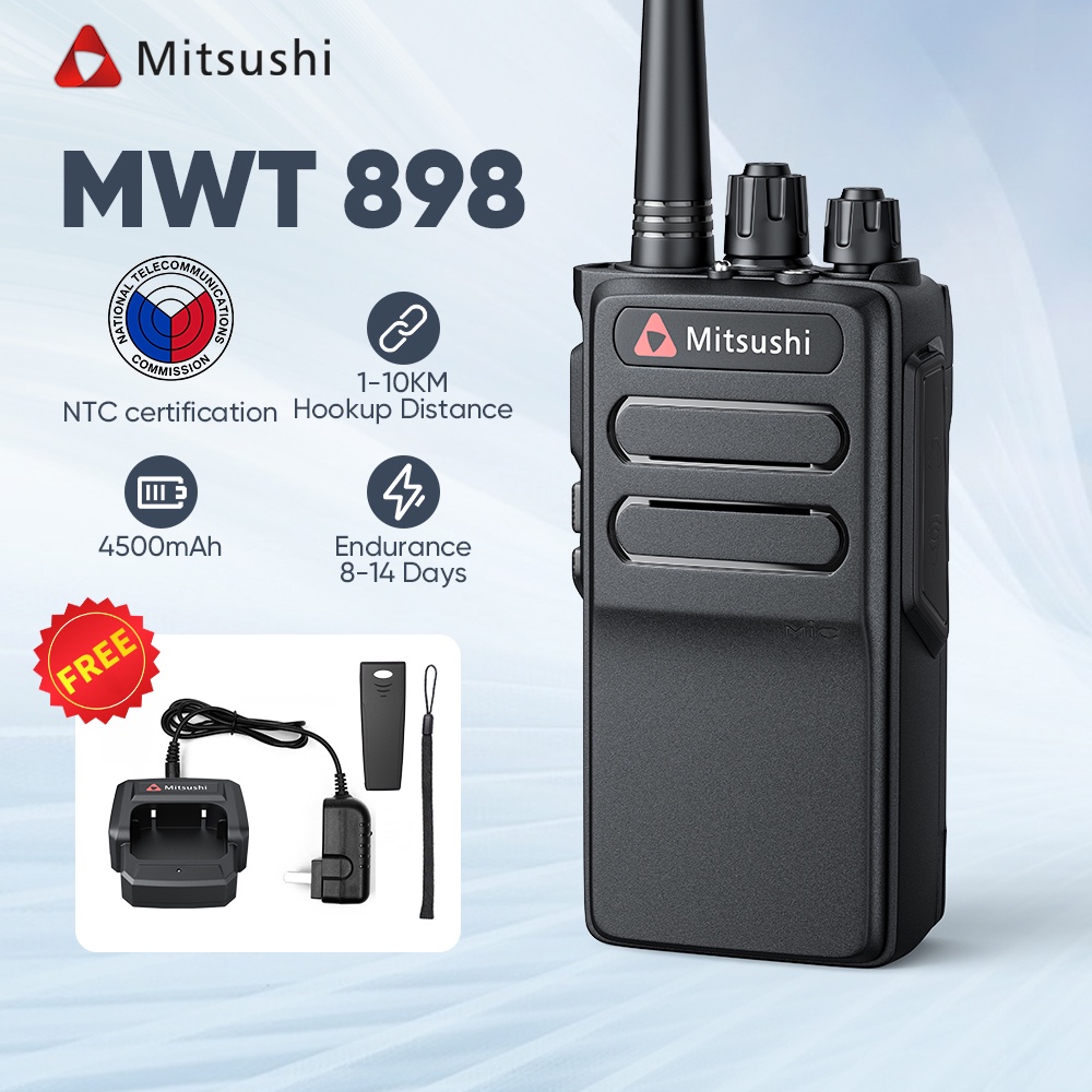 Mitsushi MWT-898 10W Walkie Talkie 16 Channel Two Way Radio 400-470MHz Walkie Talkie Set ...