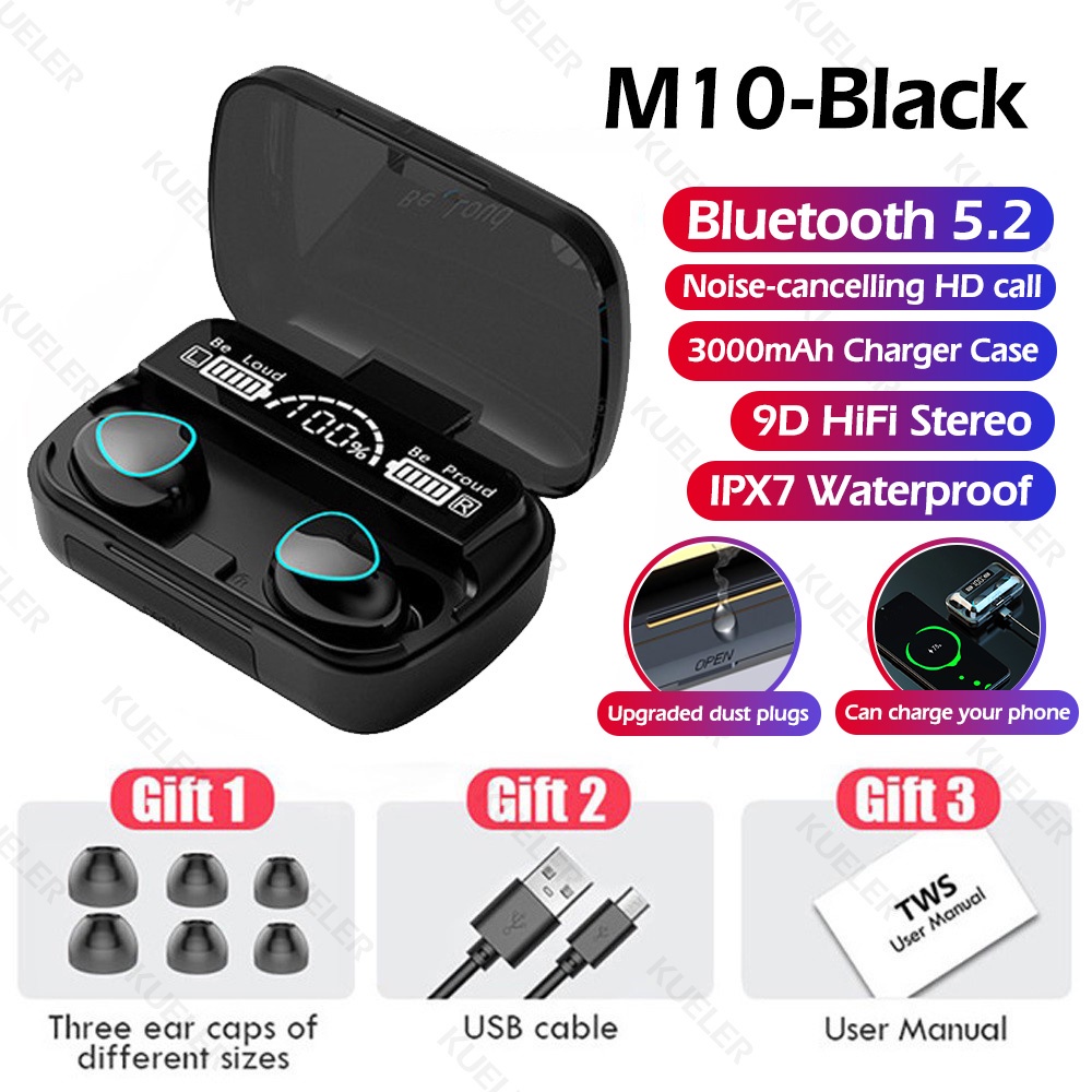 M10 TWS Bluetooth Earphones With Microphone Earphone Wireless Earbuds Bluetooth Headset with Mic ...