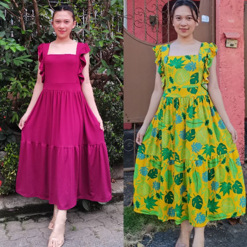 MIYA MAXI YAYA DRESS FIT LARGE TO XL COTTON SPANDEX FABRIC | Shopee ...