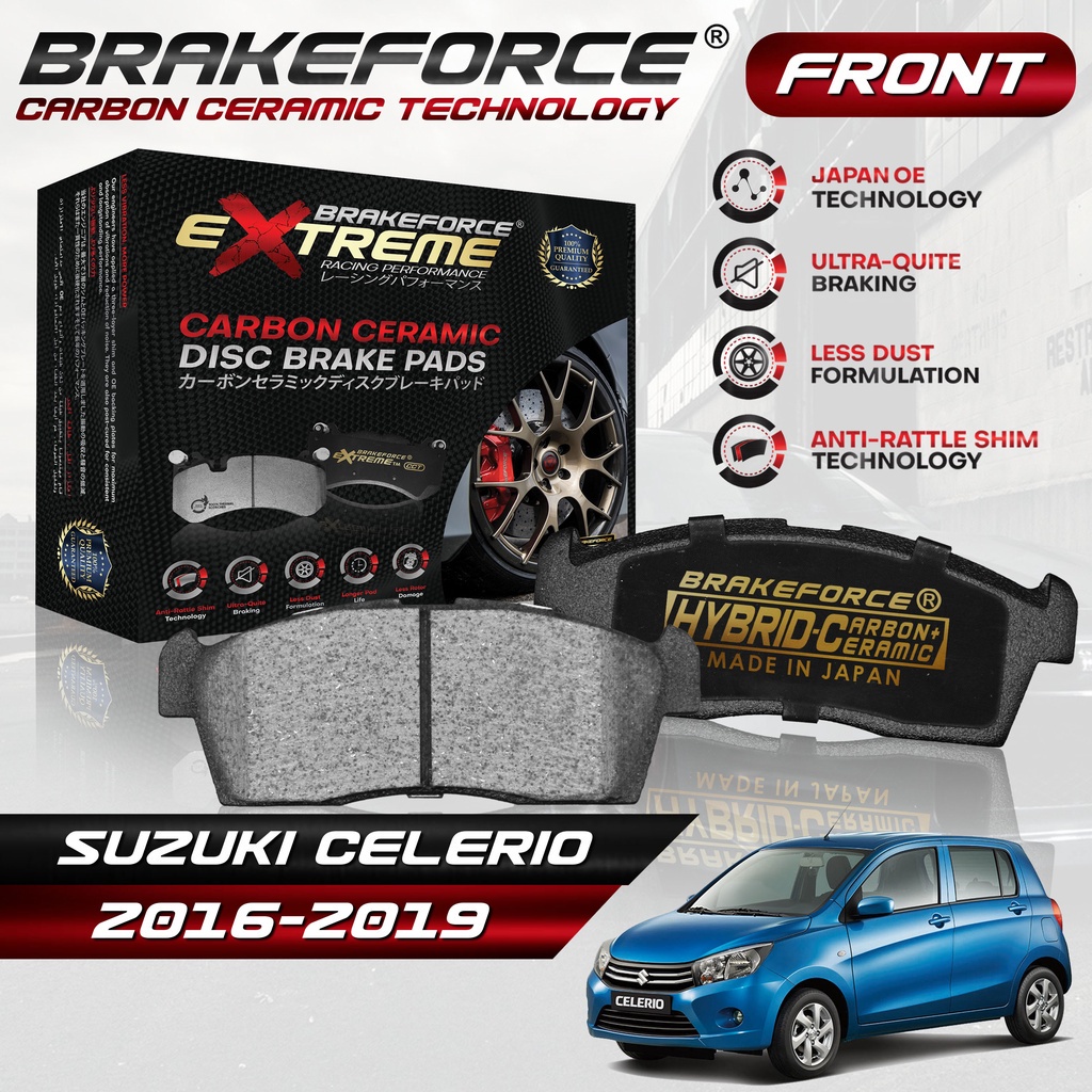 Brakeforce Extreme Carbon Ceramic Front Brake Pads For Suzuki Celerio 2016 Up To 2021 Model ...