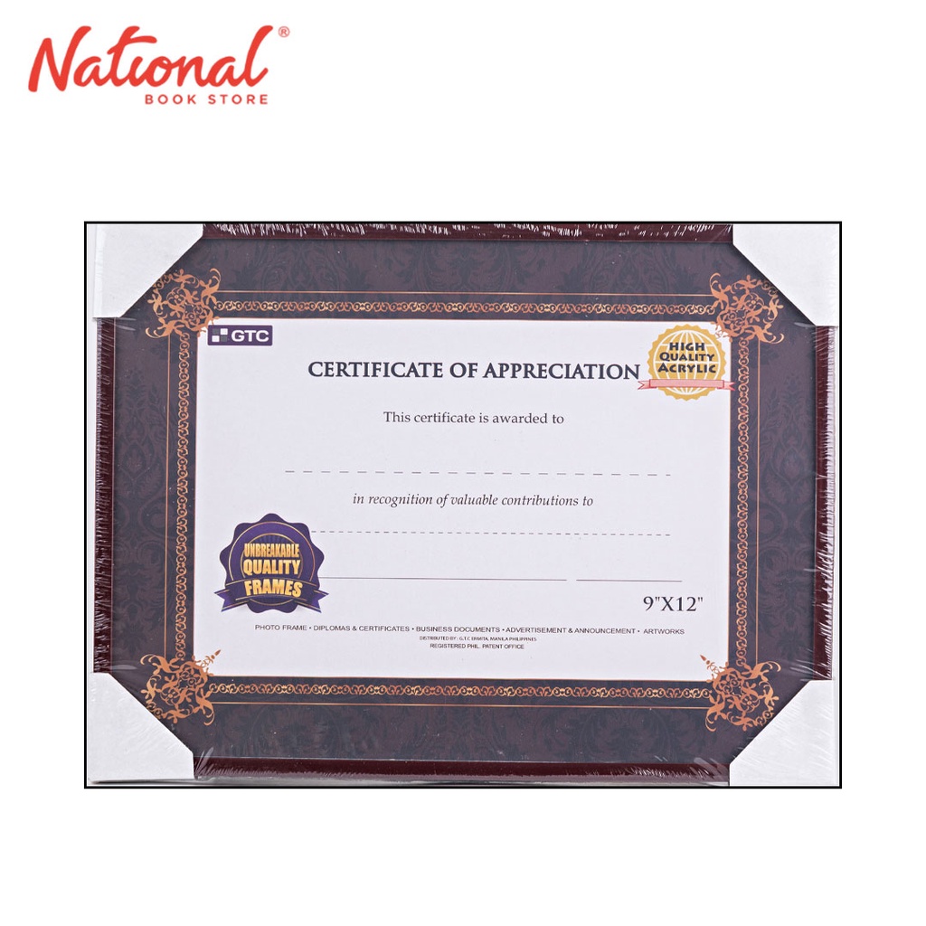 GTC Certificate Frame Tl912 9x12 inches PVC - Gifts - Frames | Shopee ...