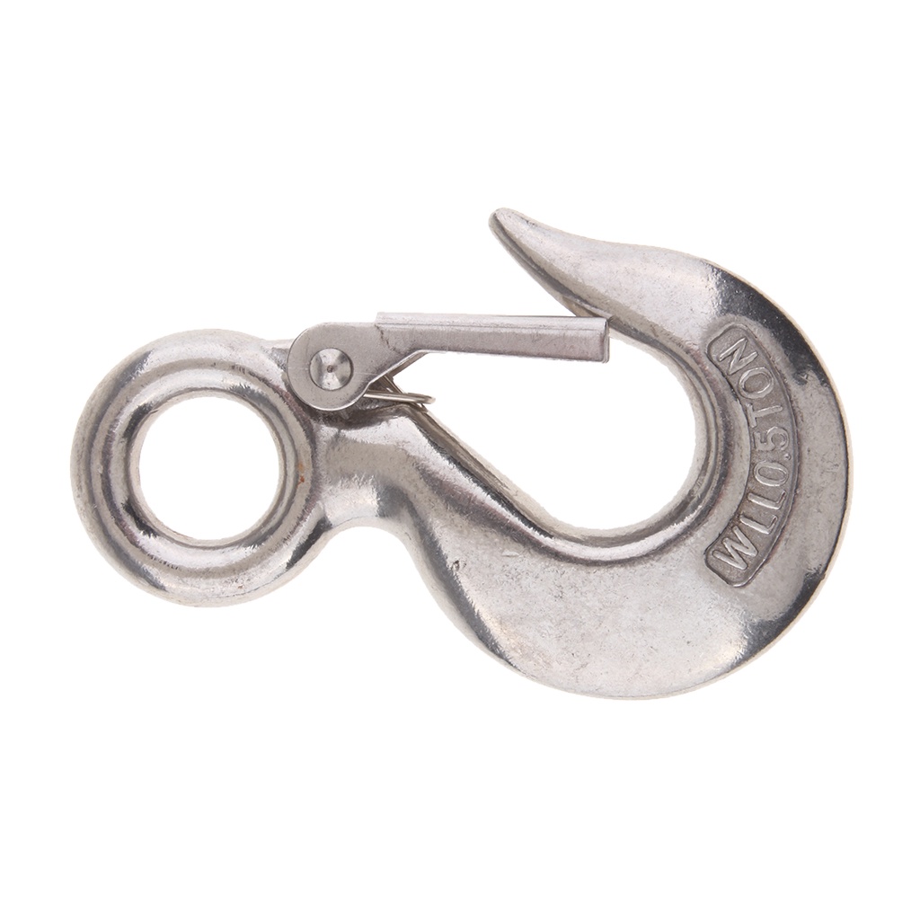 Marine Stainless Steel Clevis Hook Spring Loaded Safety Latch Universal ...