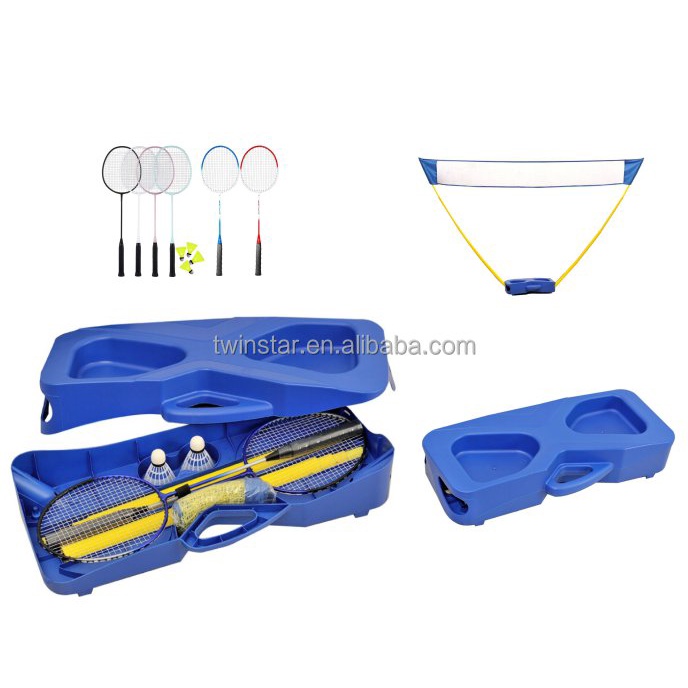 Adjustable Foldable Portable Badminton Set with Net and Carry Bag ...