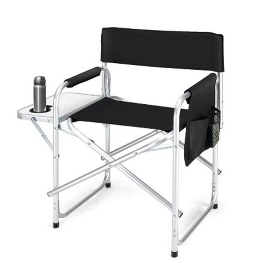 Full Back Lightweight Camping Folding Directors Chair may Aluminum Side ...