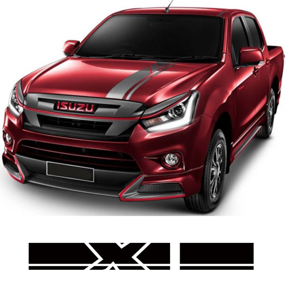 For ISUZU D-MAX DMAX X-Series Front & Rear Film Single Stripes Decal ...
