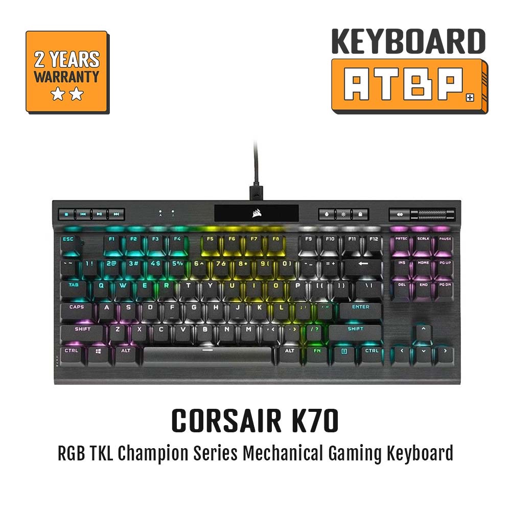 Corsair K70 RGB TKL Champion Series Mechanical Gaming Keyboard [Cherry ...