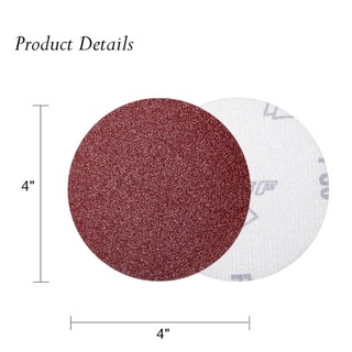 4" (100mm) Abrasive Round Red Sandpaper P40-7000# Velcro Sand Paper Pad ...