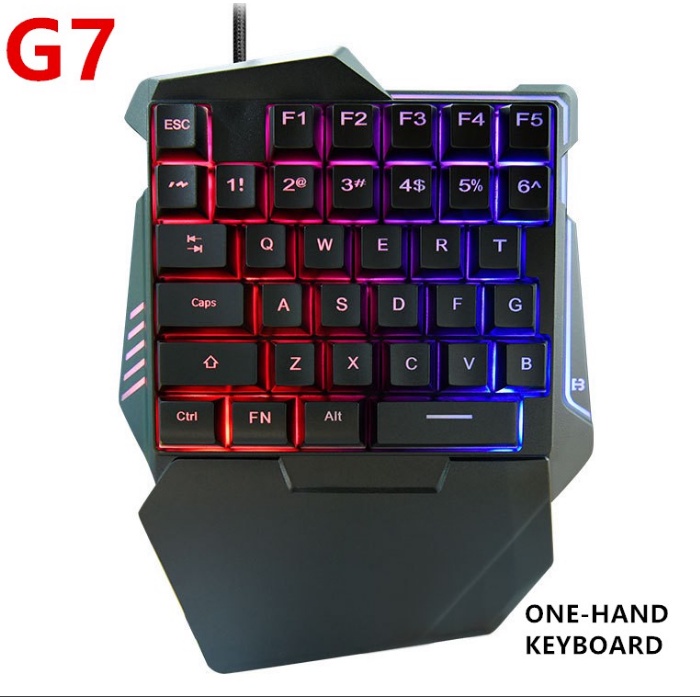 ♝G7 RGB One Hand Gaming Keyboard Wired Gaming Keypad With LED Backlight ...