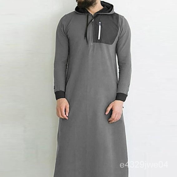 Hot sale thobe muslim with zipper and side pocket men thobe islamic ...