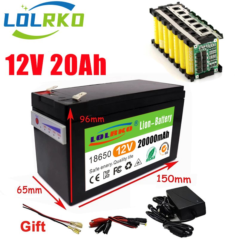 12V 20Ah 20000mAh 18650 lithium battery 30A sprayer built-in high ...
