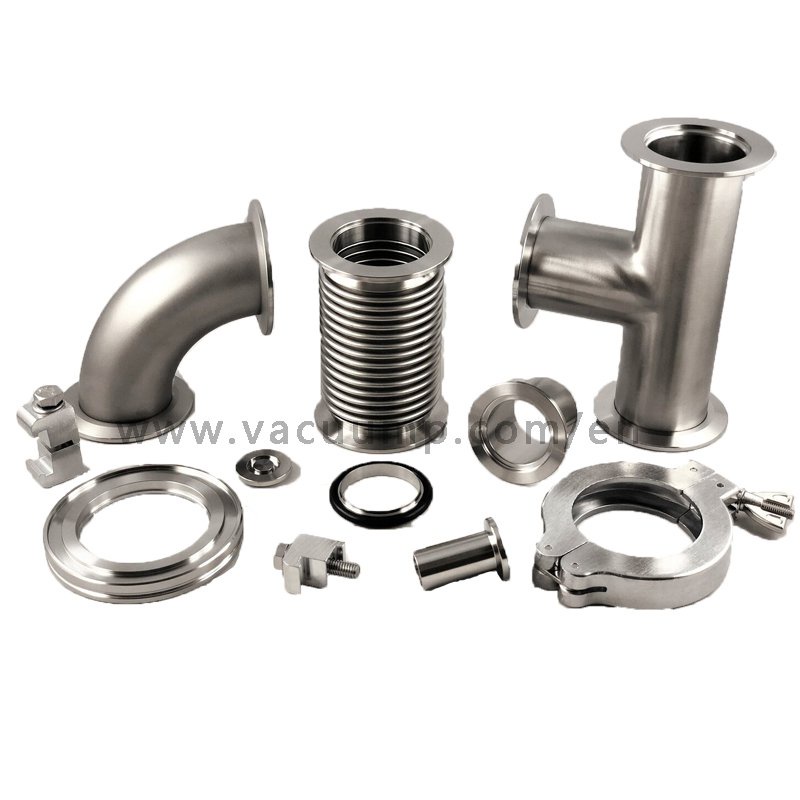 ISO-KF High vacuum bellows clamp joint Vacuum flange Angle valve Pipe ...