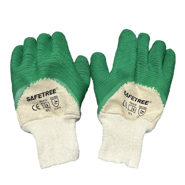 CE EN 388 Certified Latex Coated Knitted Wrist Half Dipped Gloves ...