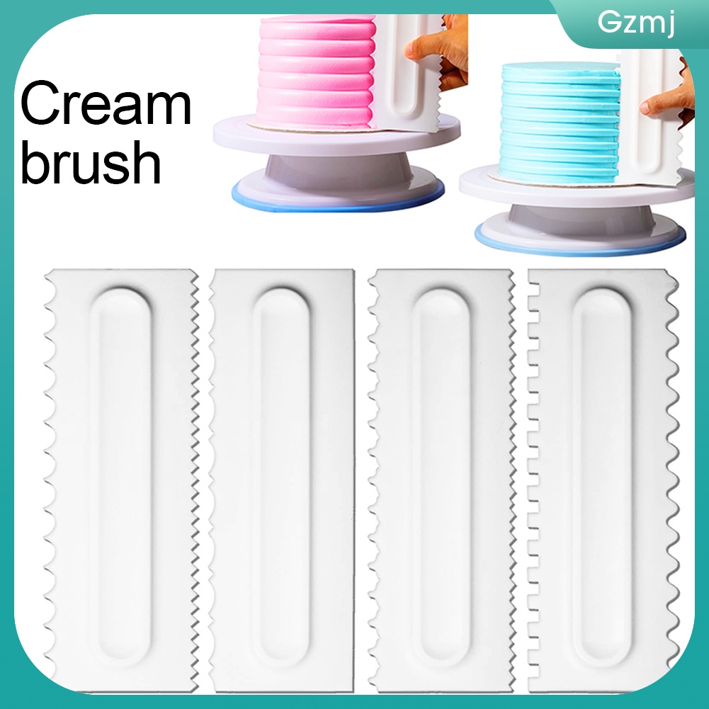 Gz 4Pcs/Set Cream Scraper Comb Plastic Turn Sugar Cake Molding ...