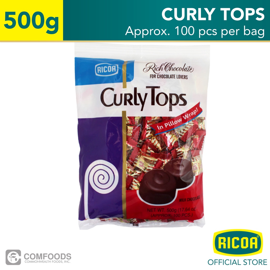 RICOA Curly Tops Milk Chocolate 500g (100s) | Shopee Philippines