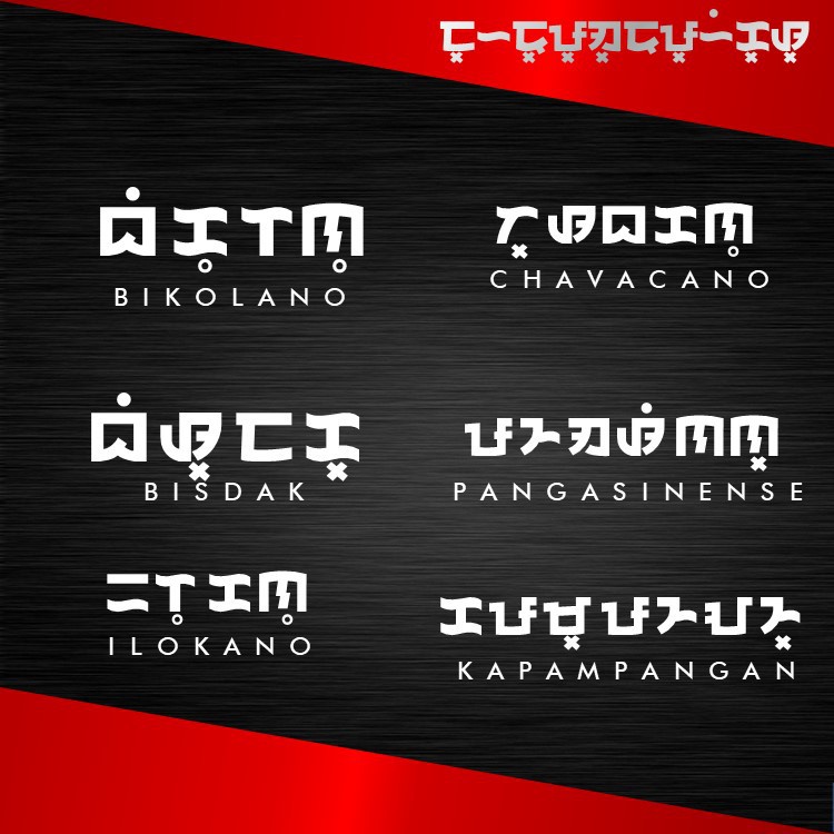 Ilokano Pangasinan Bikolano Bisdak Chavacano Kapampangan Baybayin ...