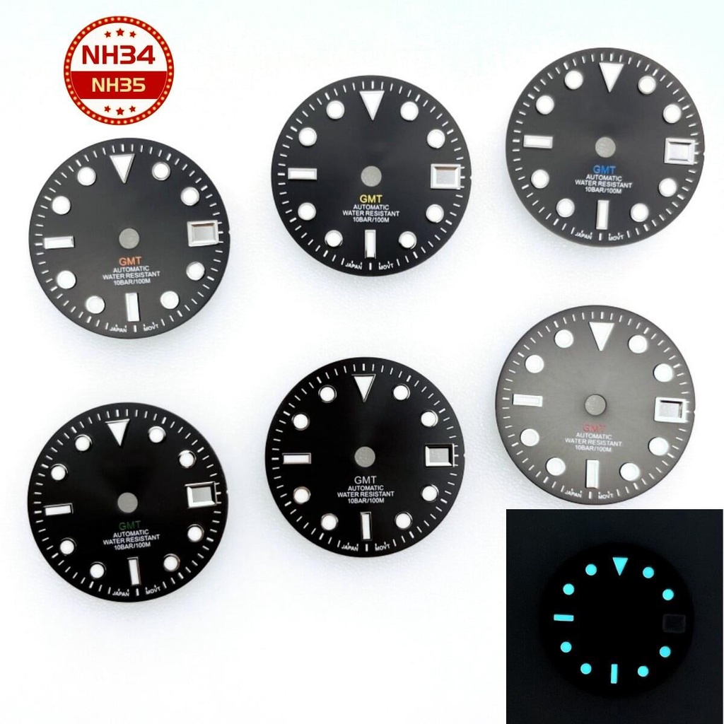 HOT] Watch parts dial with Nh34 dial GMT Skx007 Skx009 case blue ...
