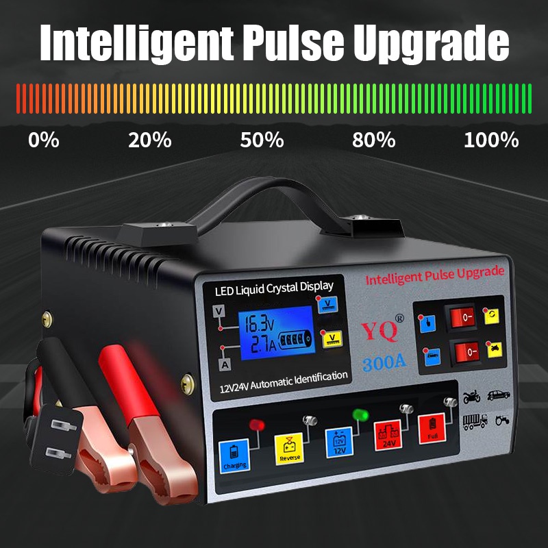 Car Battery Charger Automatic Intelligent Repair 12V 24V 200AH Lead ...
