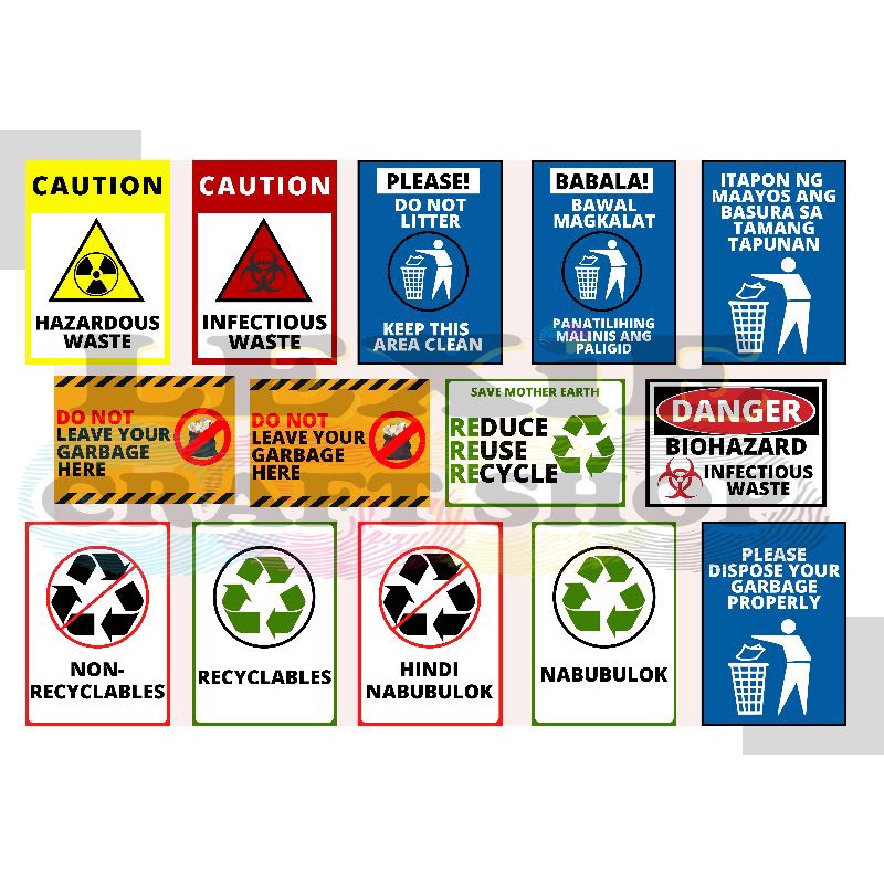 Waste Recycle Hazard Infectious Signages Laminated Sintra Board PVC ...