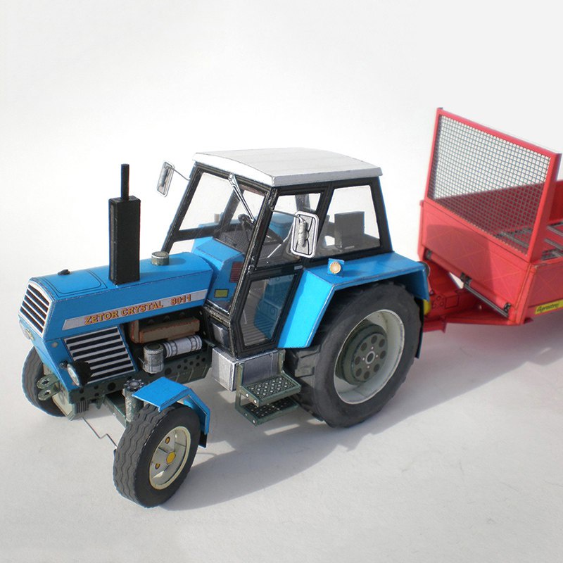 Zetor Crysta 8011 Tractor 1:32 Czech Origami Art Folding 3D Paper Model ...