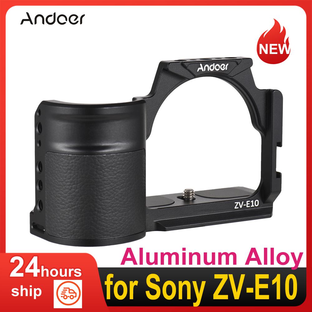 Andoer Camera Cage Aluminum Alloy Video Cage for Sony ZV-E10 Vlog ...