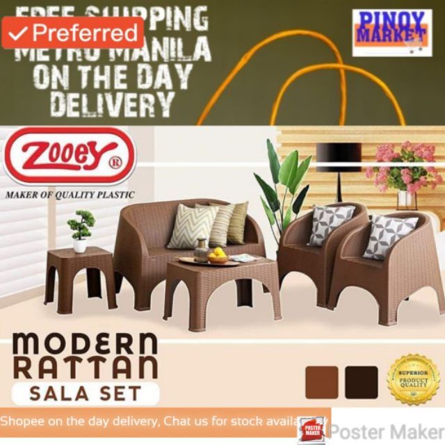 Zooey modern rattan sala set free delivery metromanila only | Shopee ...