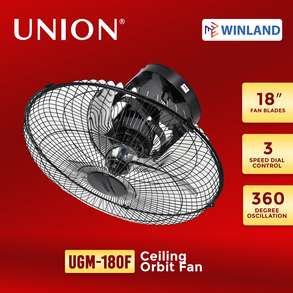UNION by Winland 18inches Ceiling Orbit Fan / Electric Fan UGM-18OF(BLK ...