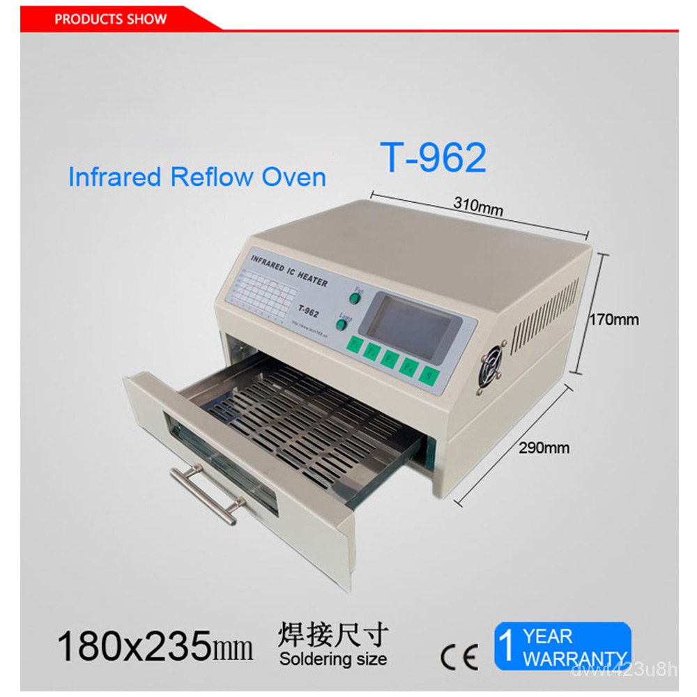 T-962 110V/220V Desktop Reflow Oven Infrared IC Heater Soldering Machine 800W T962 for BGA SMD ...