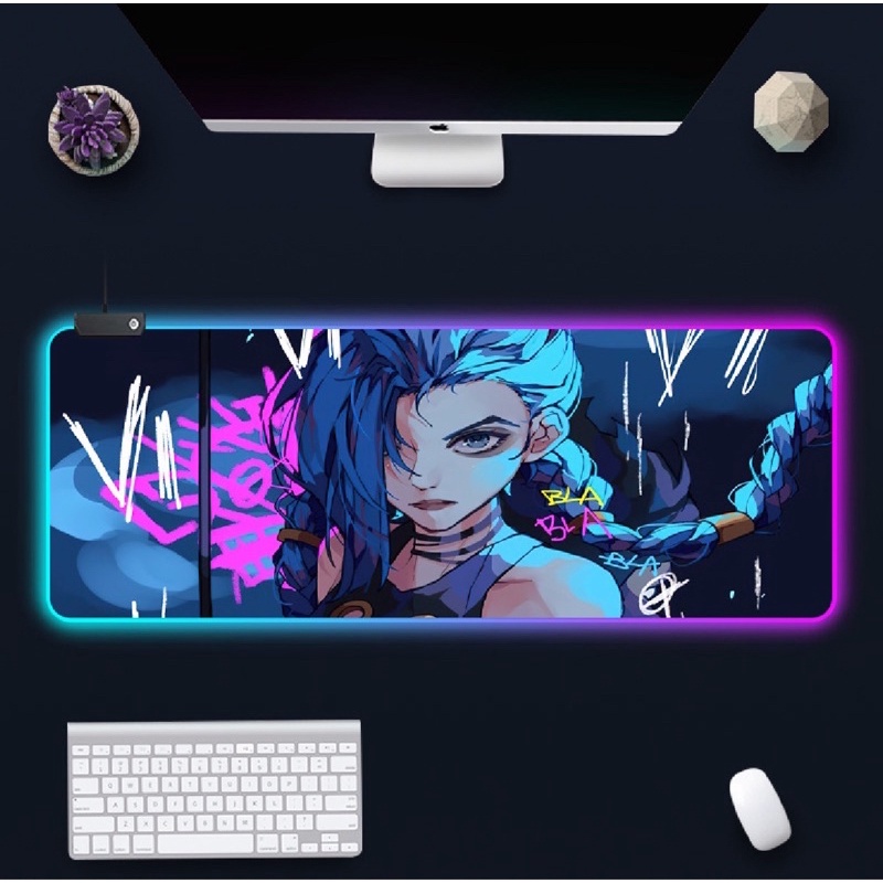 【XMT】RGB Colorful LED Lighting Gaming Mouse Pad Keypad Mat For PC ...
