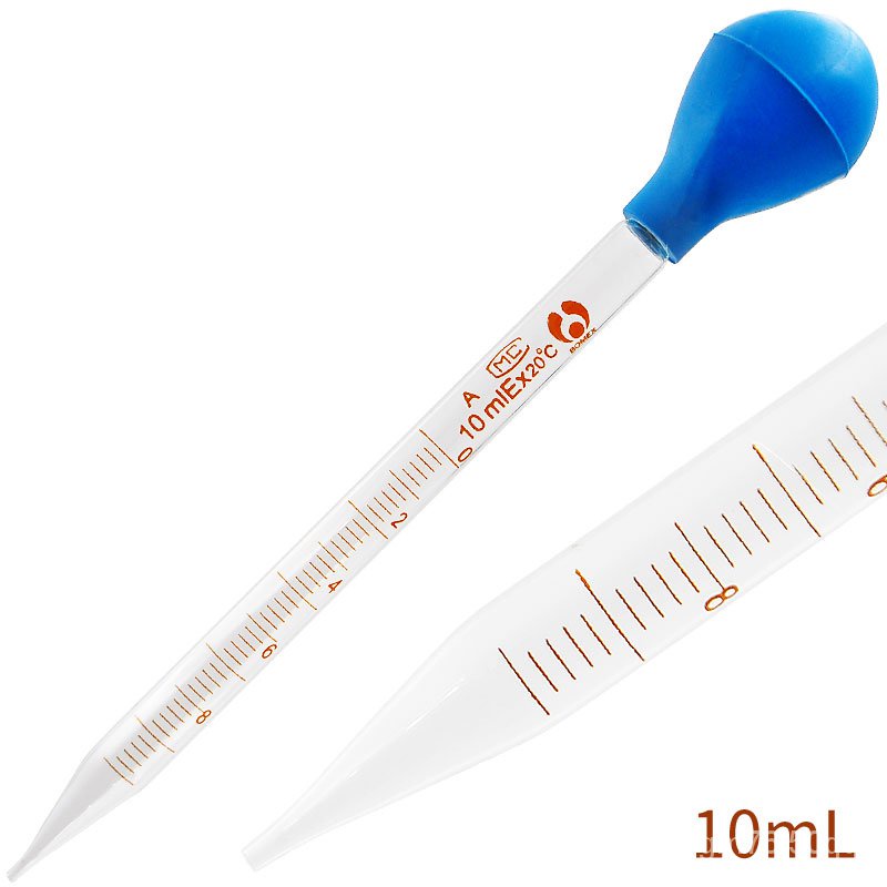 20 Pieces/lot Lab Glass 10mL Pipette Glass Dropper With Rubber Cap ...