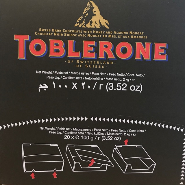 TOBLERONE DARK CHOCOLATE 100g (20pcs per box) | Shopee Philippines