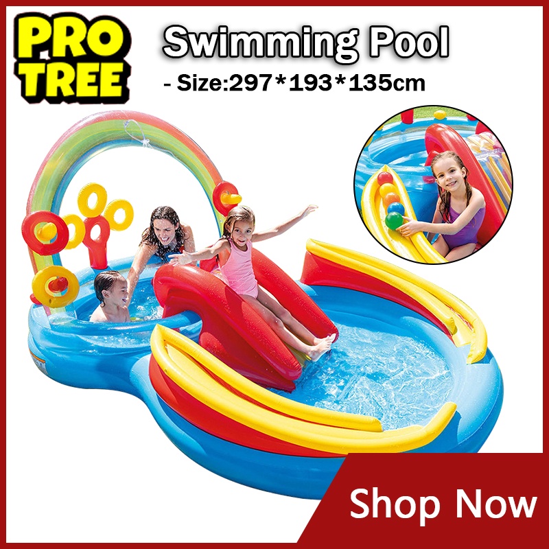 INTEX rainbow slide inflatable swimming pool paddling pool kids sand ...