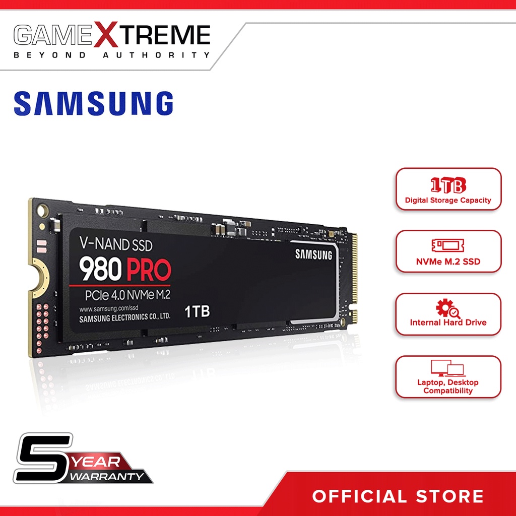 Samsung MZ-V8P1T0BW 980 PRO 1TB M.2 2280 PCIe Gen 4x4 NVMe Internal SSD ...
