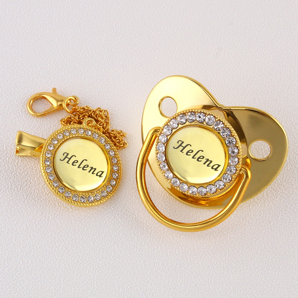 Customized Name Baby Pacifier With Chain Clip | Shopee Philippines