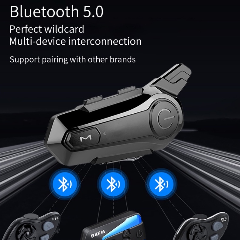 Motorcycle Bluetooth Headset Intercom Waterproof Interconnection ...