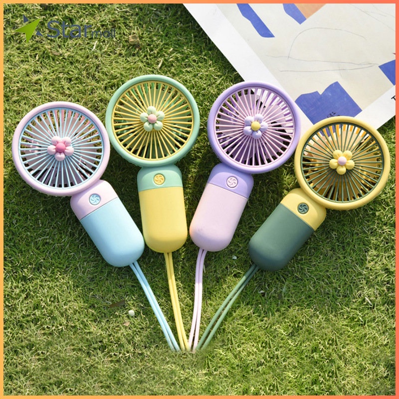 Candy Color Portable Fan Cooler Handheld Mini USB Rechargeable Quiet ...