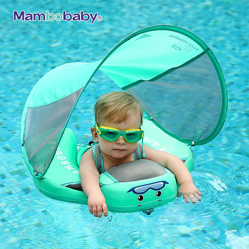 Mambobaby Solid Non-inflatable Baby Swimming Float With Canopy Newborn ...