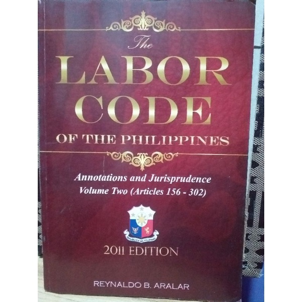 LABOR CODE OF THE PHILIPPINES VOL.1&2 set | Shopee Philippines