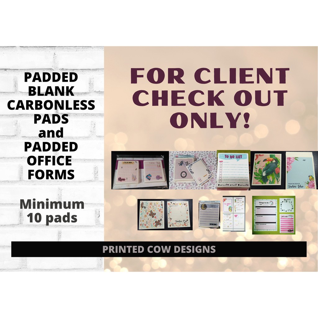 Padded Blank Carbonless Pad And Padded Office Forms With Minimum Shopee Philippines 