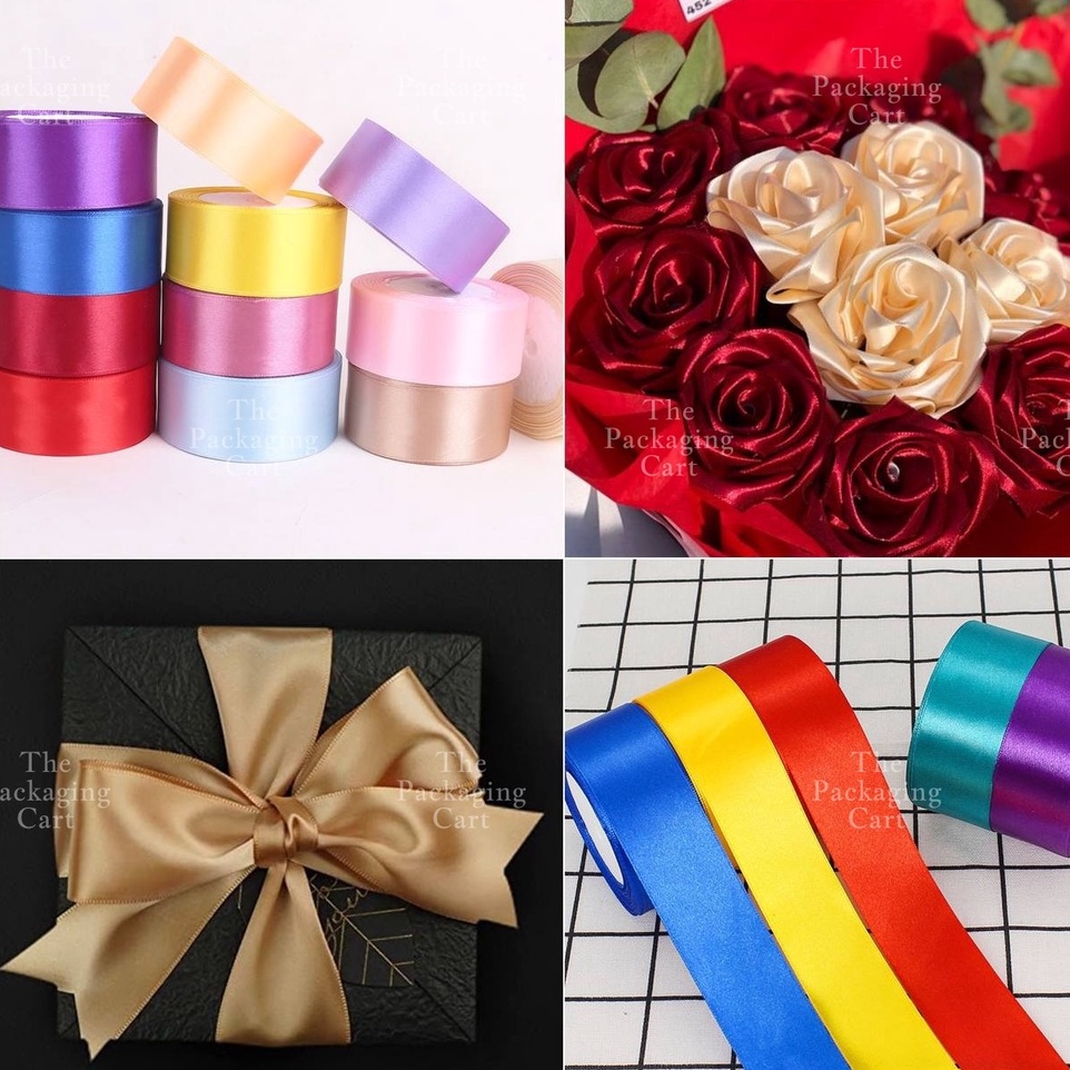 4cm Plain Satin Ribbon Gift Roll Packaging DIY Birthday Party ...