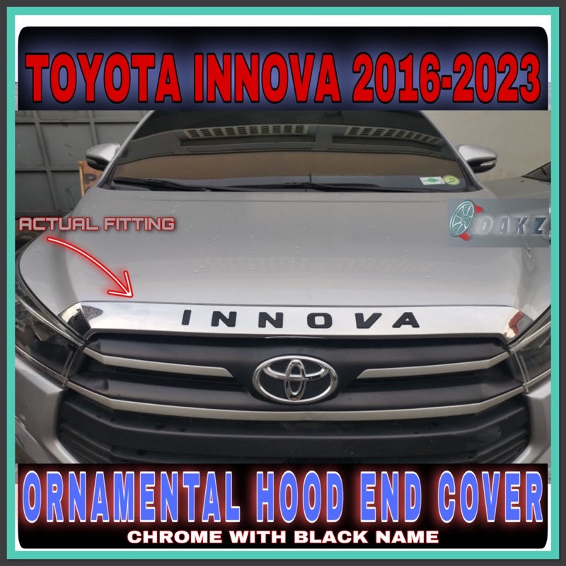 TOYOTA INNOVA 2016-2024 HOOD END / HOODLID COVER CHROME (INNOVA 2023 ...