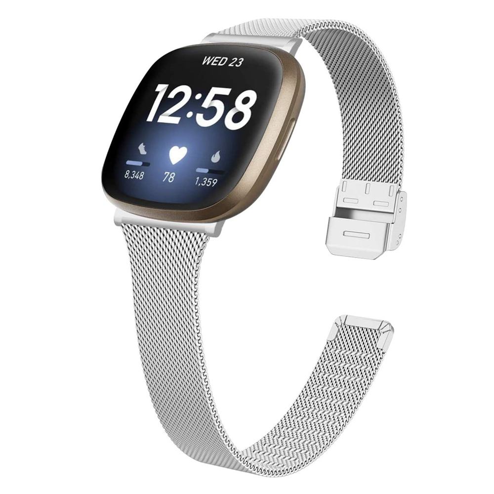 QGOV Correa For Fitbit Versa 3/sense band Stainless Steel Mesh loop for ...