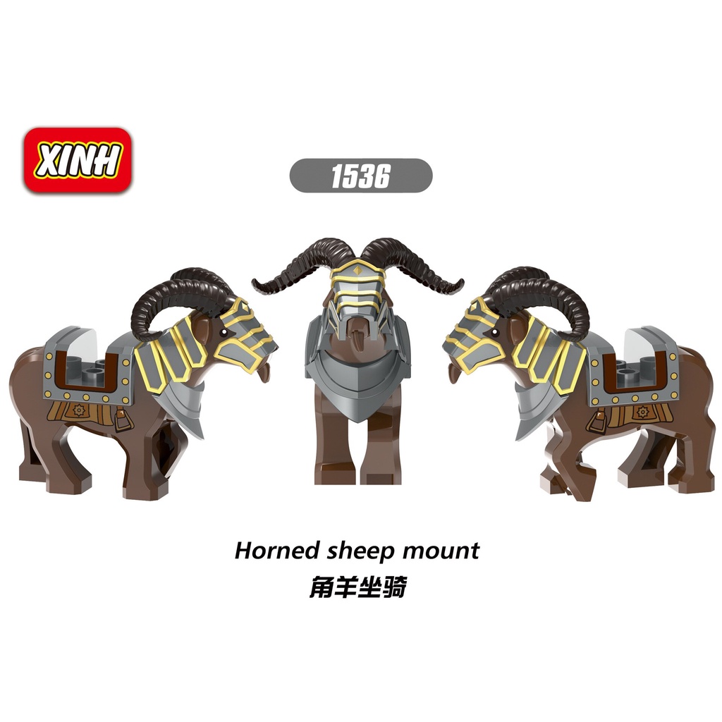 xyfC 20PCS XINH 1535 1536 Dwarf Boar Horned Sheep Mount Animal Armor ...